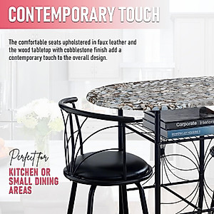 Kings Brand Furniture Somis Pub Dining Set, Black