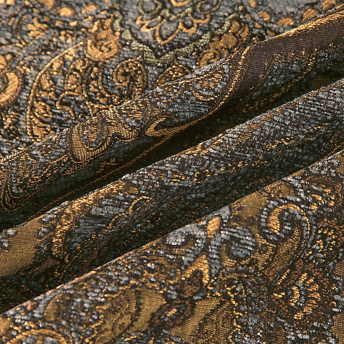 Loom and Mill Luxury Jacquard Sofa Arm Covers 2 PCS, Classic Antique Couch Armrest Cover with Tassels, Non-Slip Furniture Protector for Chair Sofa Recliners Couch Dogs Pets, Bronze Gold, 20x24in