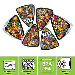 Pizza Slice Container Storage with Lids. Tray, Holder and Saver. Plastic Packs to go. The Best Idea to Serve Pizza to Your Kids