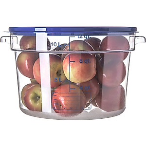 CFS 1076707 StorPlus Polycarbonate Round Food Storage Container, 12 Quart, Clear