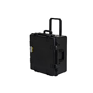 MEIJIA Portable All Weather Waterproof Hard Case, Camera Case with Customizable Fit Foam And Rolling Wheels, 24.8"X23.7"X13.17",Elegant Black