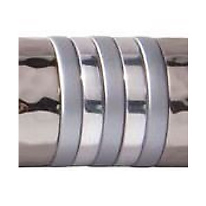 Bread Challah Knife and Stand Hammered Metal Handle with Colored Rings by Yair Emanuel (Silver Rings)