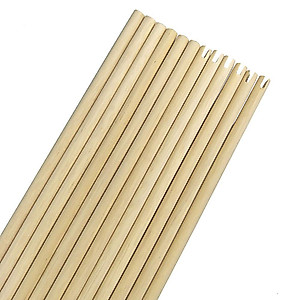 ZSHJGJR 31.5 Inch Wooden Arrow Shaft Handmade Shaft OD 8mm Bare Raw Shafts with Nock for DIY Practice Targeting Arrow 12/24 Pieces (24 pcs)