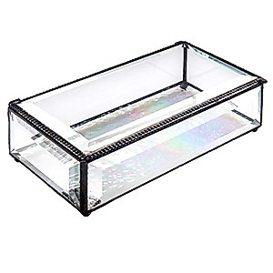 J Devlin Box 830 Large Clear Beveled Glass Jewelry Keepsake Box Home Decor Display