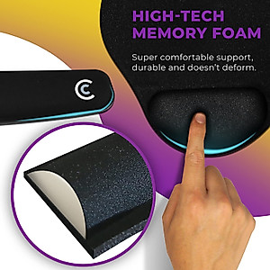 4pc Premium Wrist Rests for Keyboard and Mouse Pad Set - Memory Foam Cushion, Black - Ergonomic Wrists Hand Arm Rest Support for Laptop Computer Desk and Gaming - Carpal Tunnel Syndrome Relief