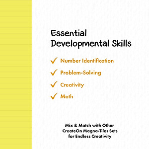 CreateOn Magna-Tiles Structure-Building Set for Kids, 123 School Bus Magnet Tiles, Magnetic Kids’ Building Toys, STEM Toys for Boys and Girls Ages 3+, 16 Pieces