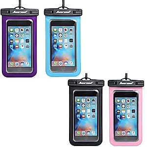 Hiearcool Universal Waterproof Case,Waterproof Phone Pouch Compatible for iPhone 13 12 11 Pro Max XS Max XR X 8 7 Samsung Galaxy s10/s9 Google Pixel 2 HTC Up to 7.0", IPX8 Cellphone Dry Bag -4 Pack