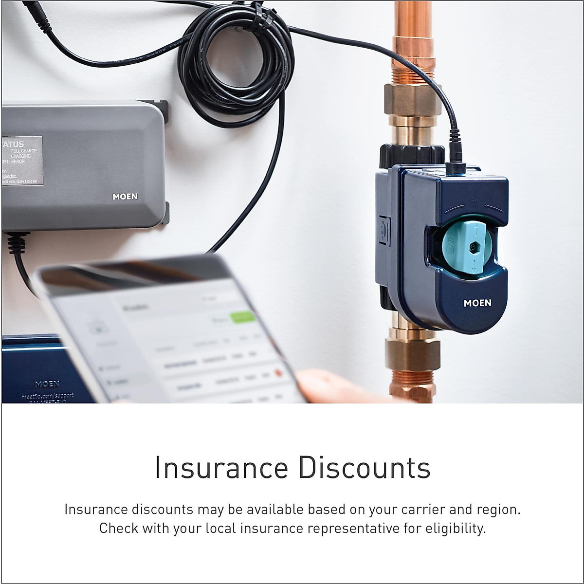 Moen 900-001 Flo Smart Water Monitor and Shutoff in 3/4-Inch Diameter