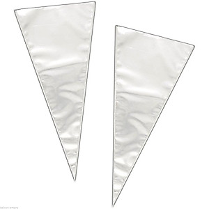 Unique Cone-Shaped Party Cellophane Bags, 17.75" x 7.37", Clear