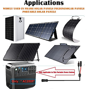 SolarEnz Solar Connectors to 2 Pin Power Industrial Circular Connector Adapter Connect Solar Panel Charge AC200P Portable Power Station 8Ft/2.5M