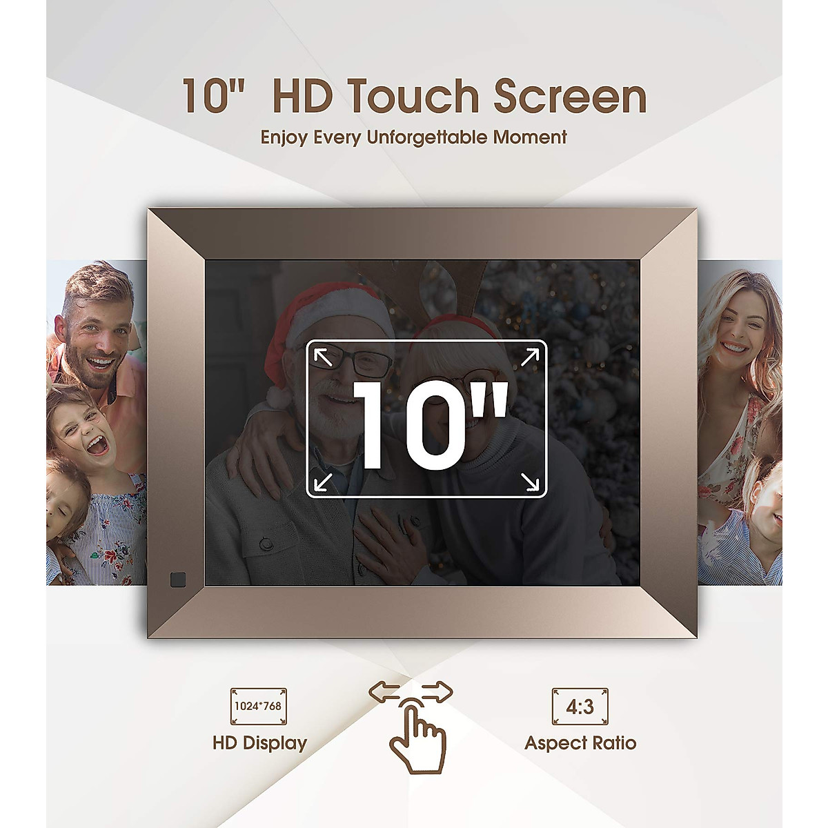 Dragon Touch 10 Inch WiFi Digital Picture Frame,Adjustable Magnetic Stand,IPS Touch Screen HD Display,16GB Storage,Motion Sensor,Auto-Rotate,Share Photos and Video via App and E-mail(Classic 10 Elite)