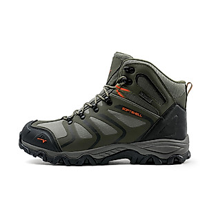 NORTIV 8 Men's Hiking Boots Waterproof Work Outdoor Trekking Backpacking Mountaineering Lightweight Trails Shoes Size 11 M US Army/Green/Black/Orange 160448_M Armadillo