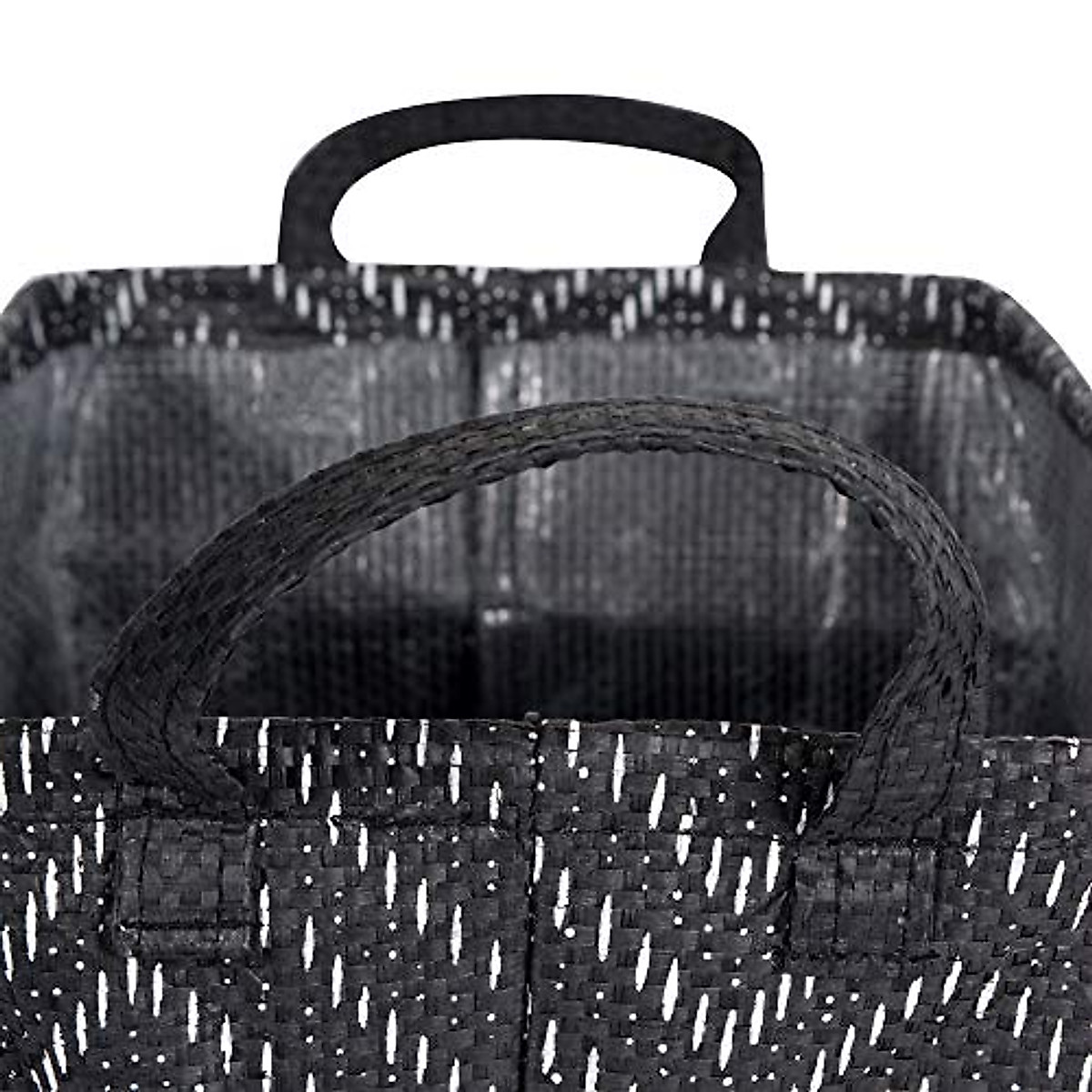 DII Collapsible Waterproof Chevron Laundry Bins, Medium Rectangle, Black/White, 2 Piece