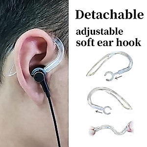 Wired Earbuds [Four Speakers Dual Drive] Ear-Hook in-Ear Headphones with Microphone, high-Fidelity Heavy bass Noise Isolation 3.5mm Jack Earbud bass Boost,Sports Earphones,Memory pad