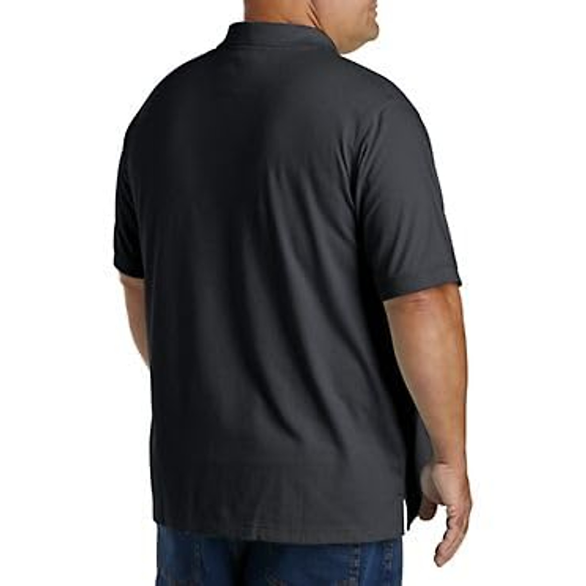 DXL Big and Tall Essentials Jersey Polo Shirt, Black, 2XLT