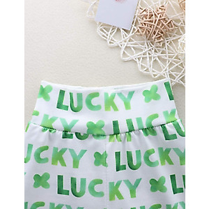 KANGKANG St Patricks Day Baby Boy Outfit 3-6 Months My First St Patricks Day Baby Boy Outfit Bodysuit Green Romper Lucky Pants