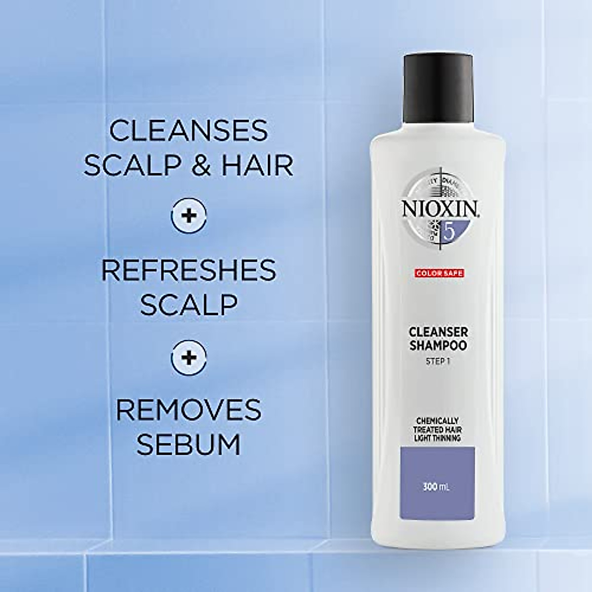 Nioxin System 5 Cleanser Shampoo, Bleached & Chemically Treated Hair with Light Thinning, 33.8 Fl Oz