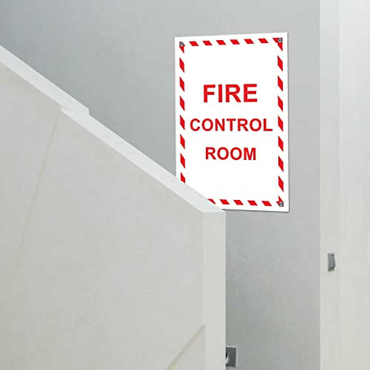 BannerBuzz Fire Control Room Sign with Graphic Aluminum Metal Safety Compliance Sign (24" W X 36" H)