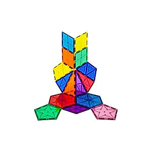 PicassoTiles Magnetic Building Block Set Geometry Shape Magnet Tiles Construction Toy STEM Learning Kit Educational Playset Playboard Pretend Play Stacking Blocks Child Brain Development PT16