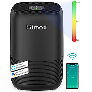 HIMOX Air Purifier for Allergies - Covers 1,215 Sq Ft - Hospital-Grade Air Filter - Air Purifier for Allergies and Pets - Smart wifi With PM 2.5Air Quality Sensors - Filters 99.99% of Pet Dander, Smoke, Allergens, Dust, Odors, Mold( H10P)
