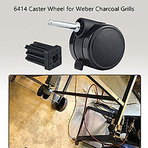 Caster Wheel Gas Grill Compatible with Weber 6414 Grill Wheels, for Weber Genesis Grill Wheel Caster Replacement Genesis 1000-500 Series, Performer (2004 and Earlier), Includes Caster Insert (2 Pack)