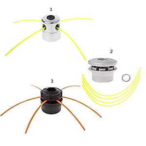 Aluminum Grass Trimmer for Head for W/ 4 Lines Brush Cutter for Head Lawn Mower String Trimmer Head Brush Cutter Replace Replacement Grass Line Attachment Eater Chainsaw Lawn