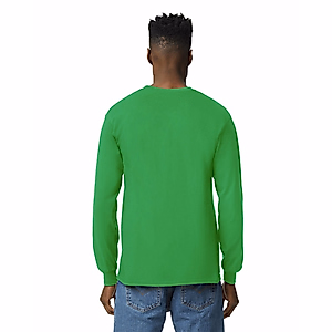 Gildan Men's Ultra Cotton Long Sleeve T-Shirt, Style G2400, Multipack, Irish Green (2-Pack), Large