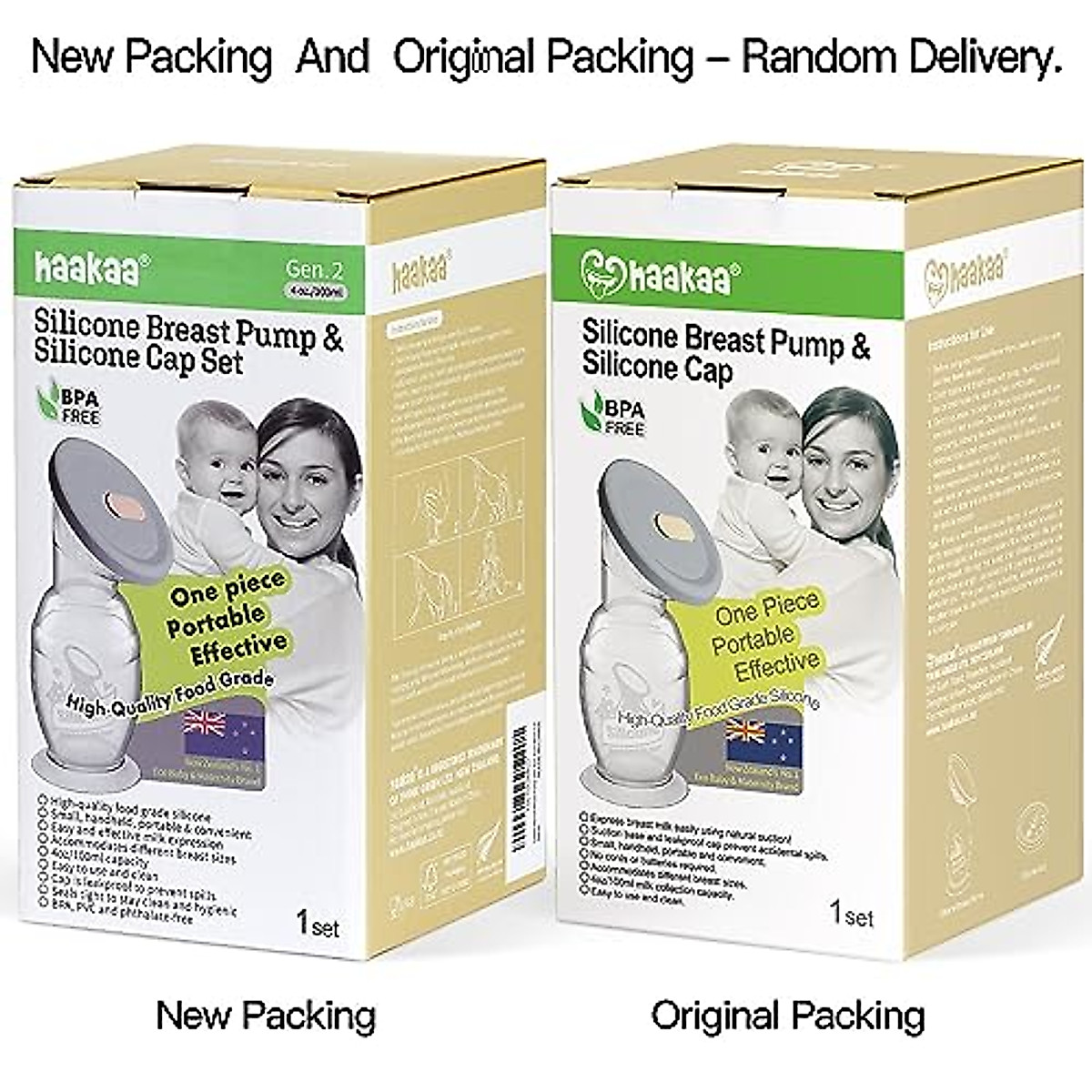 Haakaa Manual Breast Pump with Base 4 Fl Oz/100ml+Lid