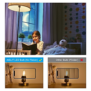 AIELIT Dimmable LED Candle Light Bulb, Vintage 2W B11 E26 LED Candelabra Bulbs 25 Watt Equivalent for Hotel Bedroom Entryway Chandelier Pendant Lights Wall Sconce Beside Lamp, Warm White 2700K, 4 Pcs