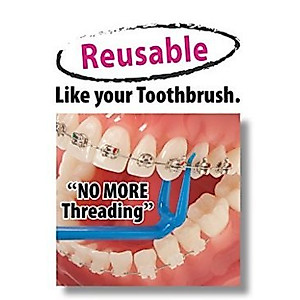 The Harp Orthodontic Reusable Flosser 4 pack Multipack