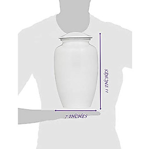 Eternal Harmony Cremation Urns for Human Ashes | Funeral Cremation Urn Carefully Handcrafted with Elegant Finishes to Honor Your Loved One | Elegant Decorative Urns Large Size with Velvet Bag (Pearl)