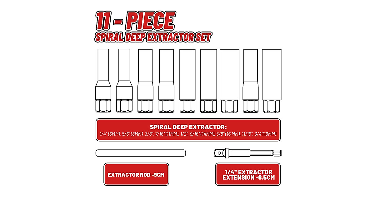 UYECOVE Screw Extractor Set - 11 Pcs for Stripped Screws