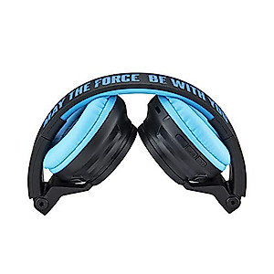 Star Wars Ep 9 Kids Headphones Bluetooth Wireless with Microphone Safe Listening Rechargeable Battery Adjustable Kids Headband for School Packaging