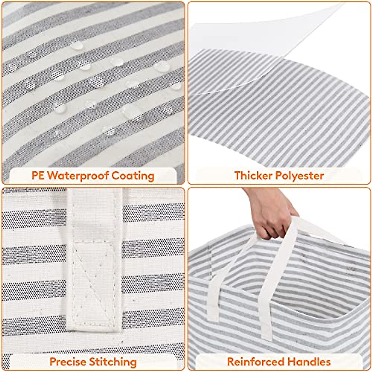 Lifewit Laundry Hamper Large Collapsible Laundry Baskets, Freestanding Waterproof Clothes Hamper Storage Basket with Easy Carry Extended Handles for Clothes in Laundry Room Bedroom Bathroom College Dorm for Adults, Grey