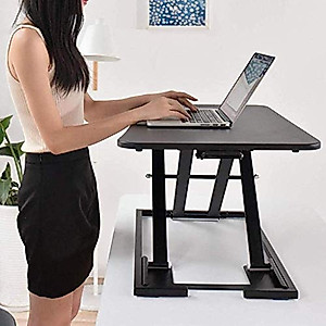TREXD Standing Computer Desk, Height Adjustable Stand, Foldable Laptop Desk, Easy Move