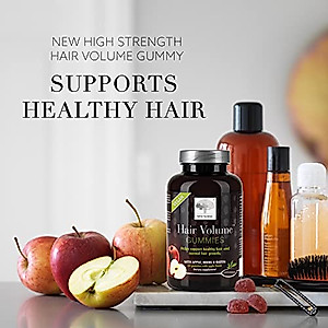 NEW NORDIC Hair Volume Gummies | 2500 mcg Biotin Daily Intake | Hair Vitamins to Support Hair Skin & Nails | Vegan Hair Supplement for Men and Women | 60 Count (Pack of 1)