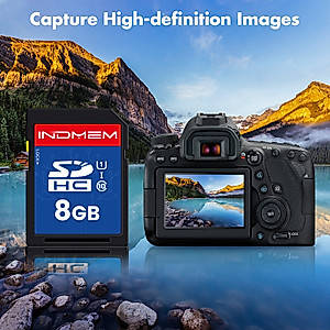 INDMEM SD Card 8GB 5 Pack UHS-I U1 Class 10 8G SDHC Flash Memory Card Compatible with Digital Camera, Computer, Trail Cameras