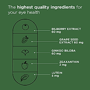 Viteyes Complete Eye & Total Body Health Multivitamin Nutritional Supplement, 180 Capsules, White