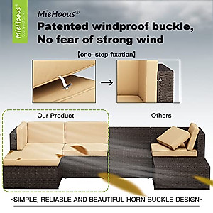 Miehoous Patio Cushion Covers, Windproof Water Resistant Outdoor Sectional Sofa Replacement Cushion Covers with Zipper, Covers Only (13X22X3 2Pack)