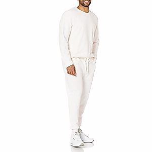 Amazon Essentials men's Crewneck Sweatshirt, Lightweight Long-Sleeve French Terry, Eggshell White, X-Small, (Available in Big & Tall)