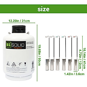 U.S.SOLID 6L Cryogenic Container Liquid Nitrogen Tank Semen Dewar with 6 Canisters Carry Bag