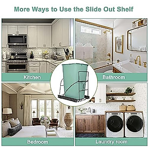 oxinyra Pull Out Trash Can Under Cabinet, 35Qts Under Sink Trash Can Shelf for Kitchen Cabinets, Adjustable Slide Out Garbage Can Kit Black, Trash Can Not Included