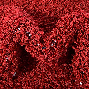 Rugs.com - Über Cozy Solid Shag Collection Rug – 9' x 12' Cherry Red Shag Rug Perfect for Living Rooms, Large Dining Rooms, Open Floorplans