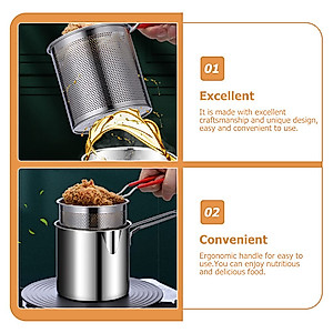 Stainless Steel Deep Frying Pot: Small Deep Fryer Japanese Tempura Fish Fry Pan with Basket Deep Fryer Pot Perfect For Frying Fish Shrimp