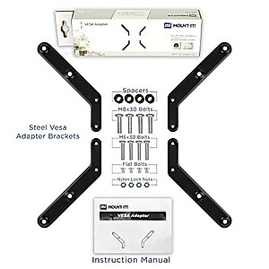 Mount-It! VESA Mount Adapter Kit | TV Wall Mount Bracket Adapter Converts 200x200 mm Patterns to 300x300 and 400x400 mm | Fits Most 32 Inch to 55 Inch TVs | Hardware Included
