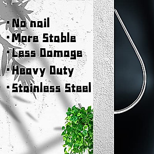 20 Pieces Stainless Steel Picture Hangers Super Hooks, Picture Drywall Hanging Hooks, PinCute Hercules Hooks Hangers Holds Up to 100 lbs, Hang Art, Clock, Shelves, Frames, or Planters (20)