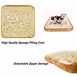 Dofover Soft Cat Cushion Bed Bread Pet Mattress Bed Toast Mats Bedding Pad for Small Medium Dogs & Cats,Sleeping Resting Playing Reading Pillow (15.7''x15.7''x2.6'')