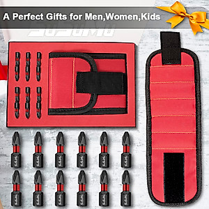 Gifts for Dad Men,Magnetic Wristband Unique Tool Gift for Men Stocking Stuffers, 1inch Phillips Bits #2 Impact With Tool Belt for Holding Screws Nails Drill Bits,Magnetic Wrist Band Father Women