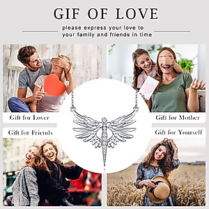 SVODEA Guardian Angel Pendant Necklace for Women 925 Sterling Silver Holy Sword Angel Wings Necklaces with 5A Cubic Zirconia Anniversary Birthday Jewelry Gift for Women