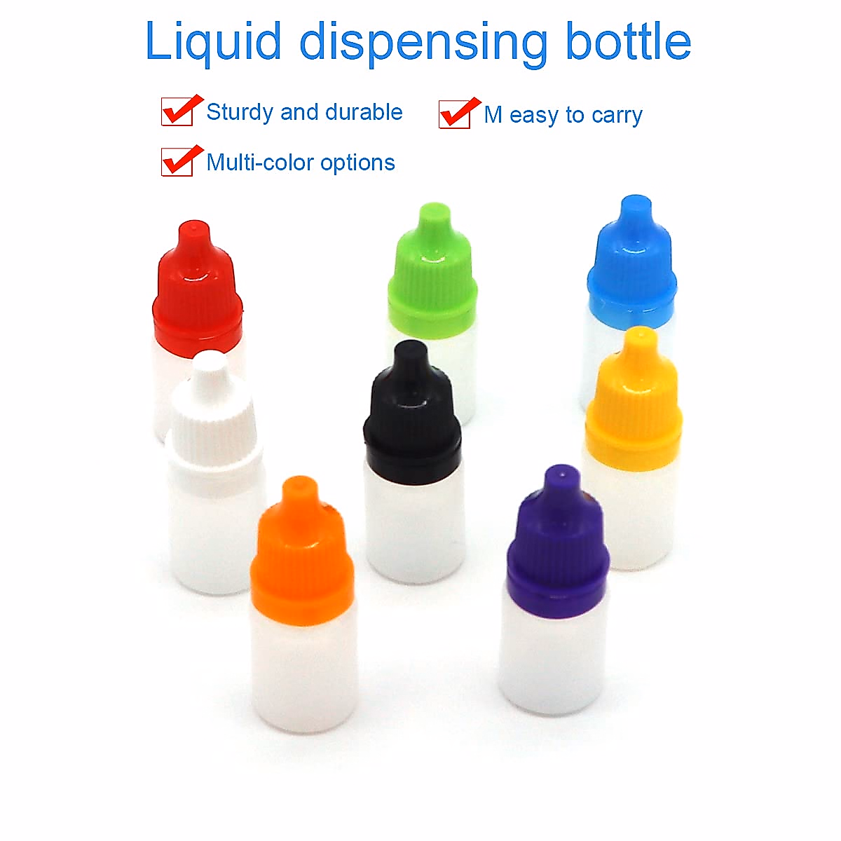 Ewanda store 50pcs Empty Eye Dropper Bottles 5ml Plastic Squeezable Dropper Bottles Eye Liquid Dropper Dropping Bottles(Red Cap)